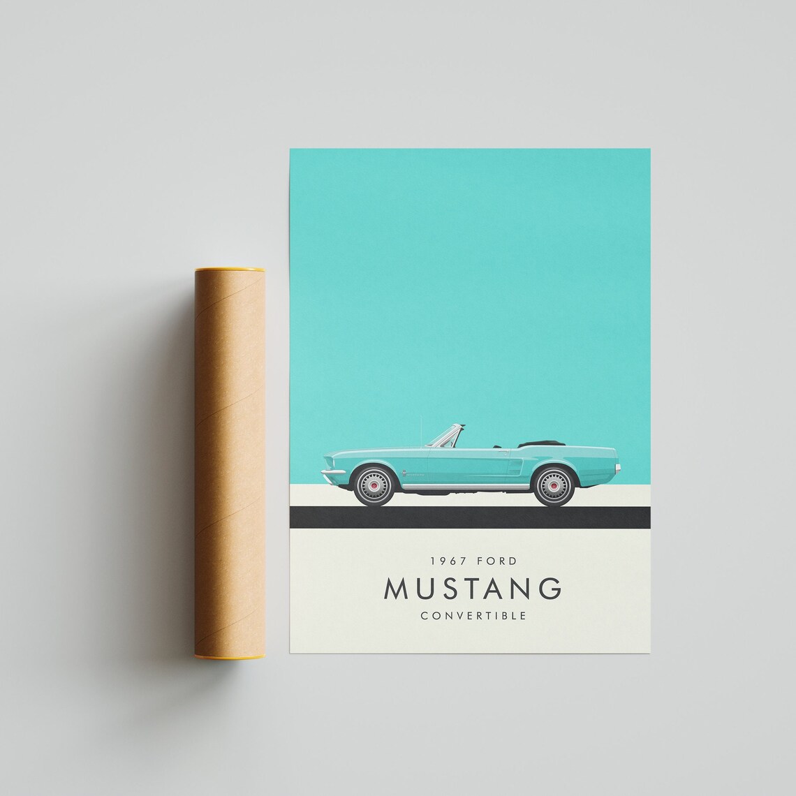 Ford Mustang Convertible Poster | CUSTOMISABLE - Choose Your Colour ...