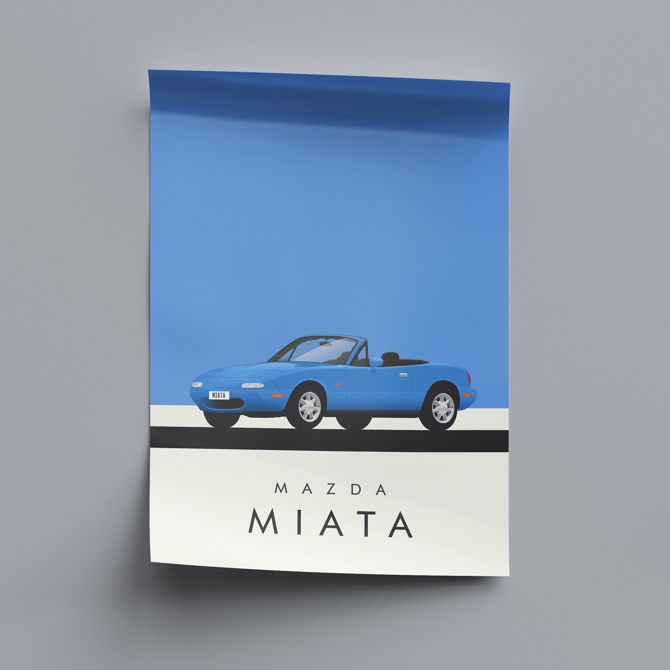 Mazda Miata Poster | CUSTOM Color | Personalised Add Your LICENSE PLATE ...
