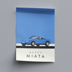 Mazda Miata Poster | CUSTOM Color | Personalised Add Your LICENSE PLATE ...