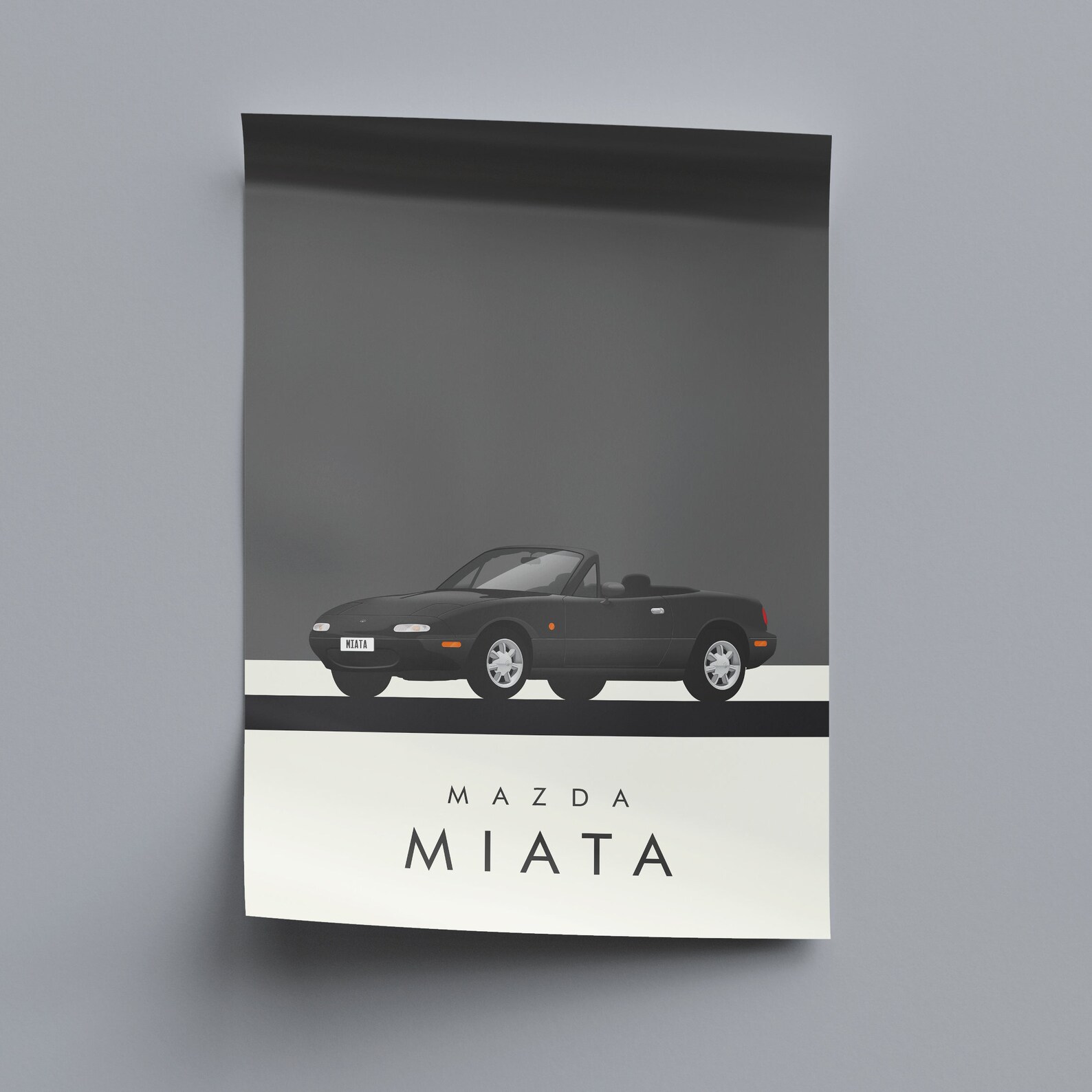 Mazda Miata Poster | CUSTOM Color | Personalised Add Your LICENSE PLATE ...