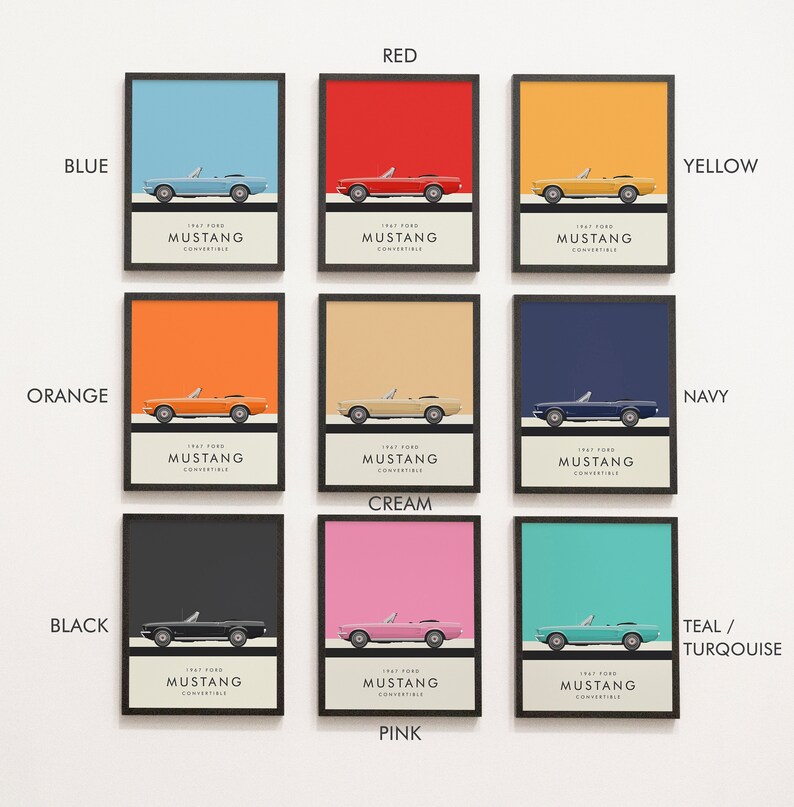 Ford Mustang Convertible Poster CUSTOMISABLE Choose Your - Etsy