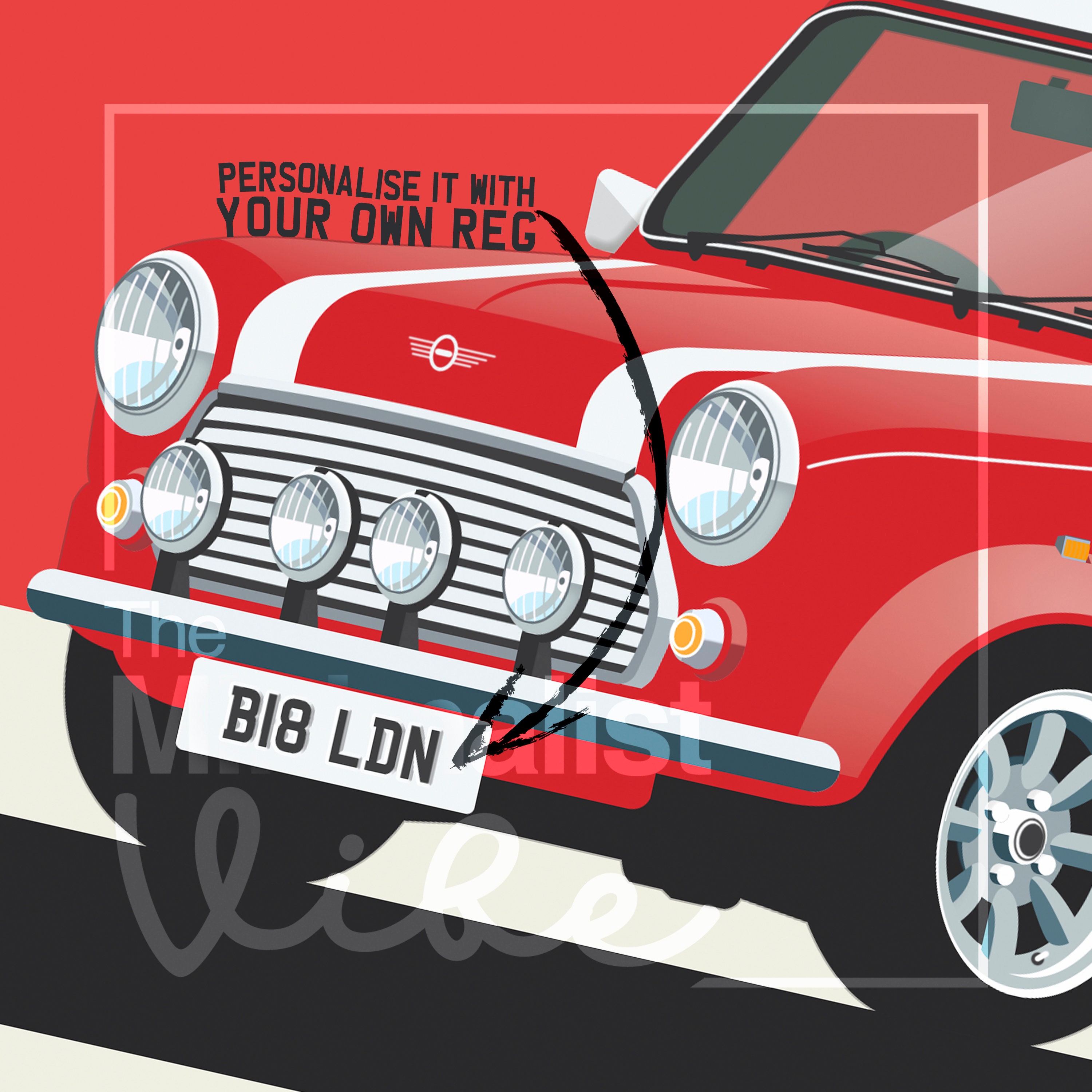 Mini Cooper Mk1 Classic Poster | CUSTOMISABLE and Personalised Add Your ...