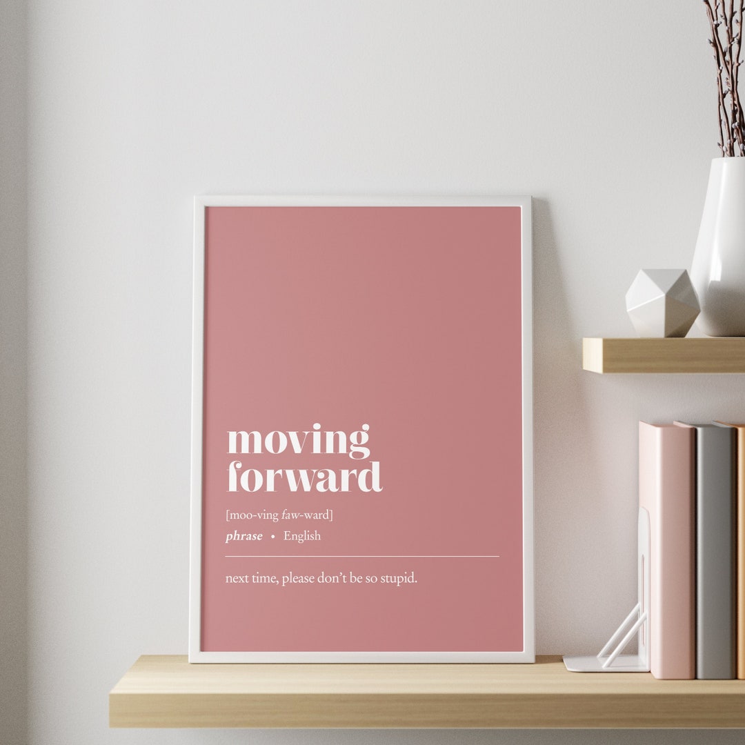 Funny Office Decor | Moving Forward - CUSTOMISABLE - Illustration Print ...