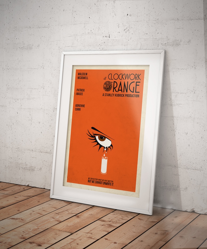 A Clockwork Orange Movie Poster | Minimalist Vintage Movie Wall Art ...