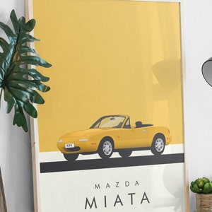 Mazda Miata Poster | CUSTOM Color | Personalised Add Your LICENSE PLATE ...