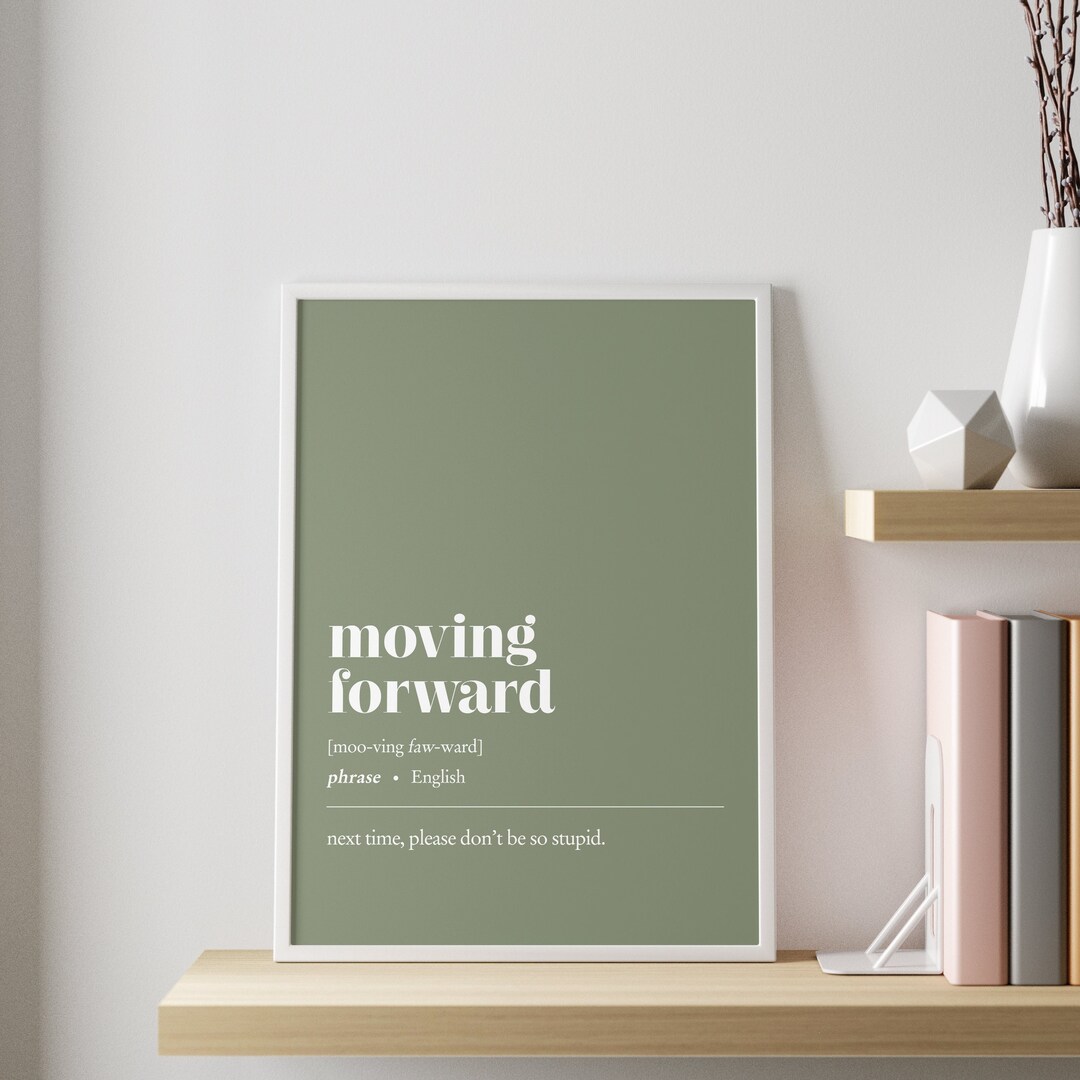 Funny Office Decor | Moving Forward - CUSTOMISABLE - Illustration Print ...