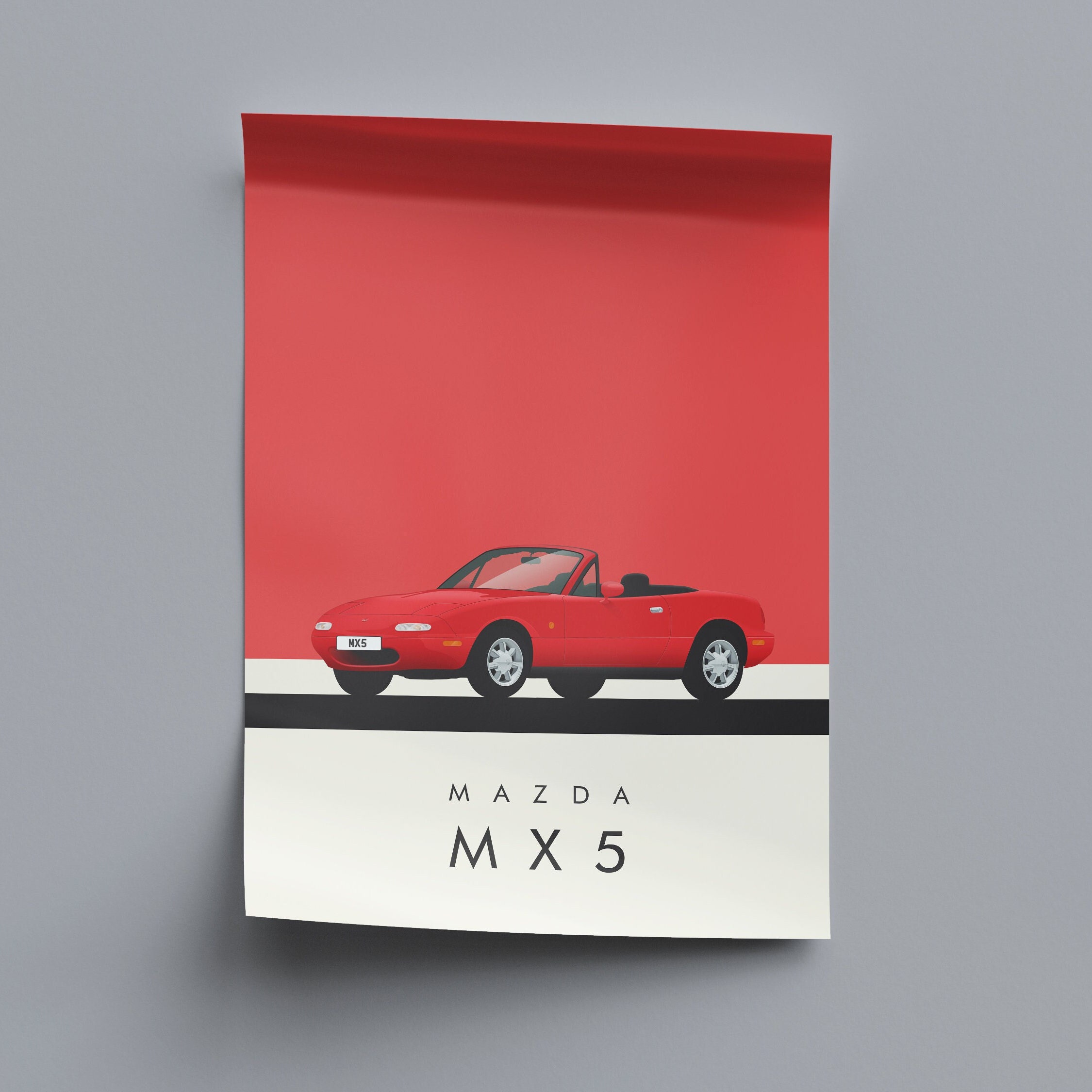 Mazda MX5 Poster | CUSTOM Colour | Personalised Add Your OWN REG | Mark ...