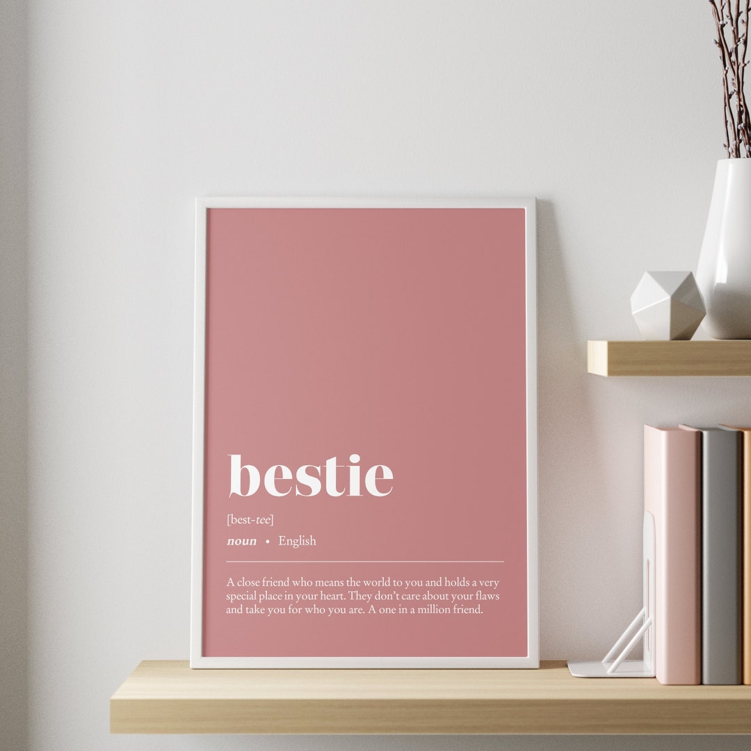 Bestie Definition Print | CUSTOMISABLE Illustration Poster Print ...