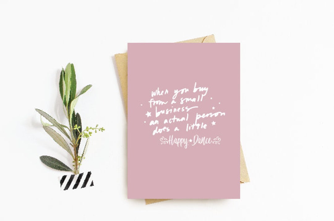 DIGITAL FILE Happy Dance Thank You Card / Small Business Card / Happy ...