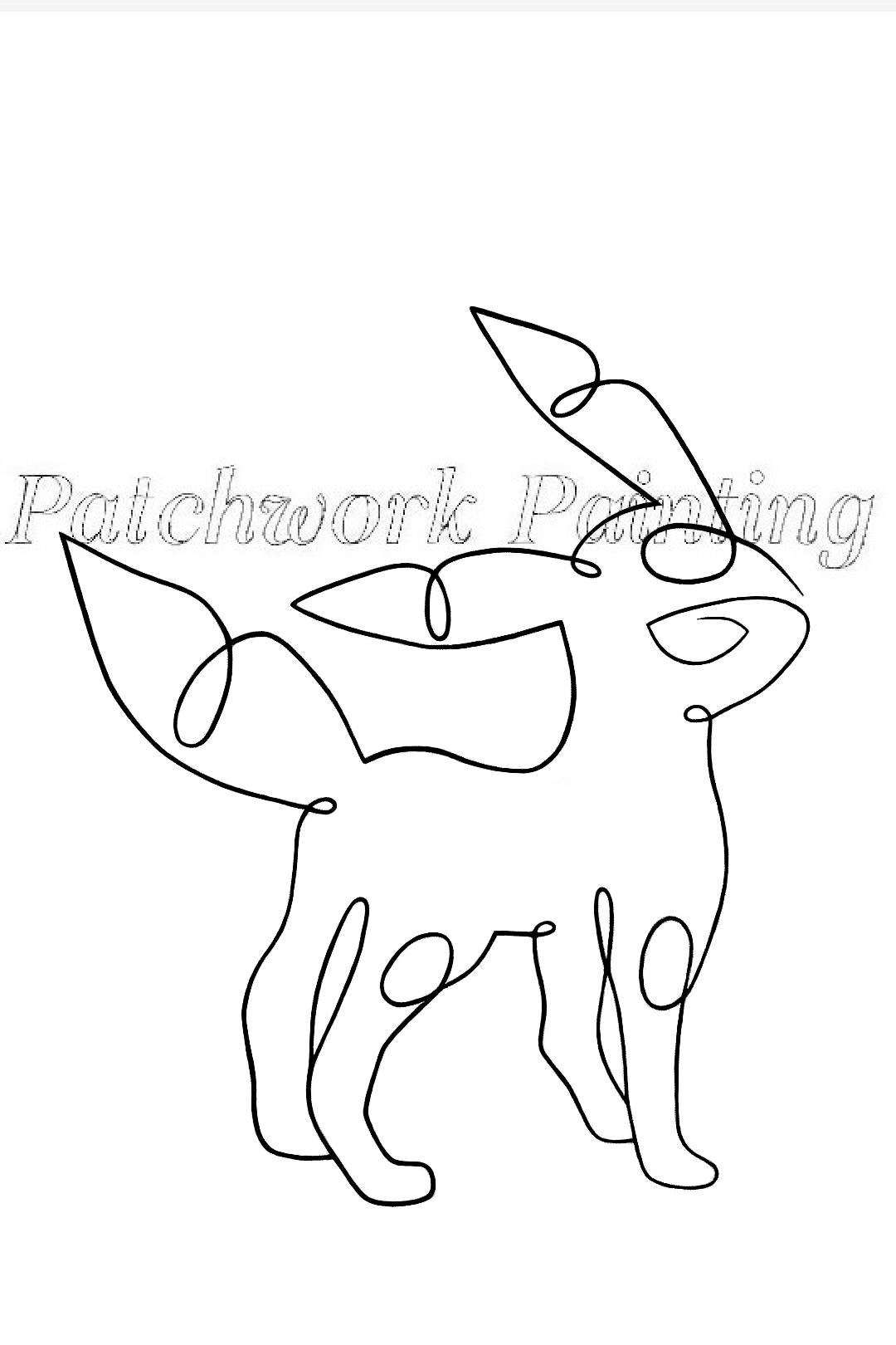 Umbreon Pokemon Minimalist Line Drawing - Etsy