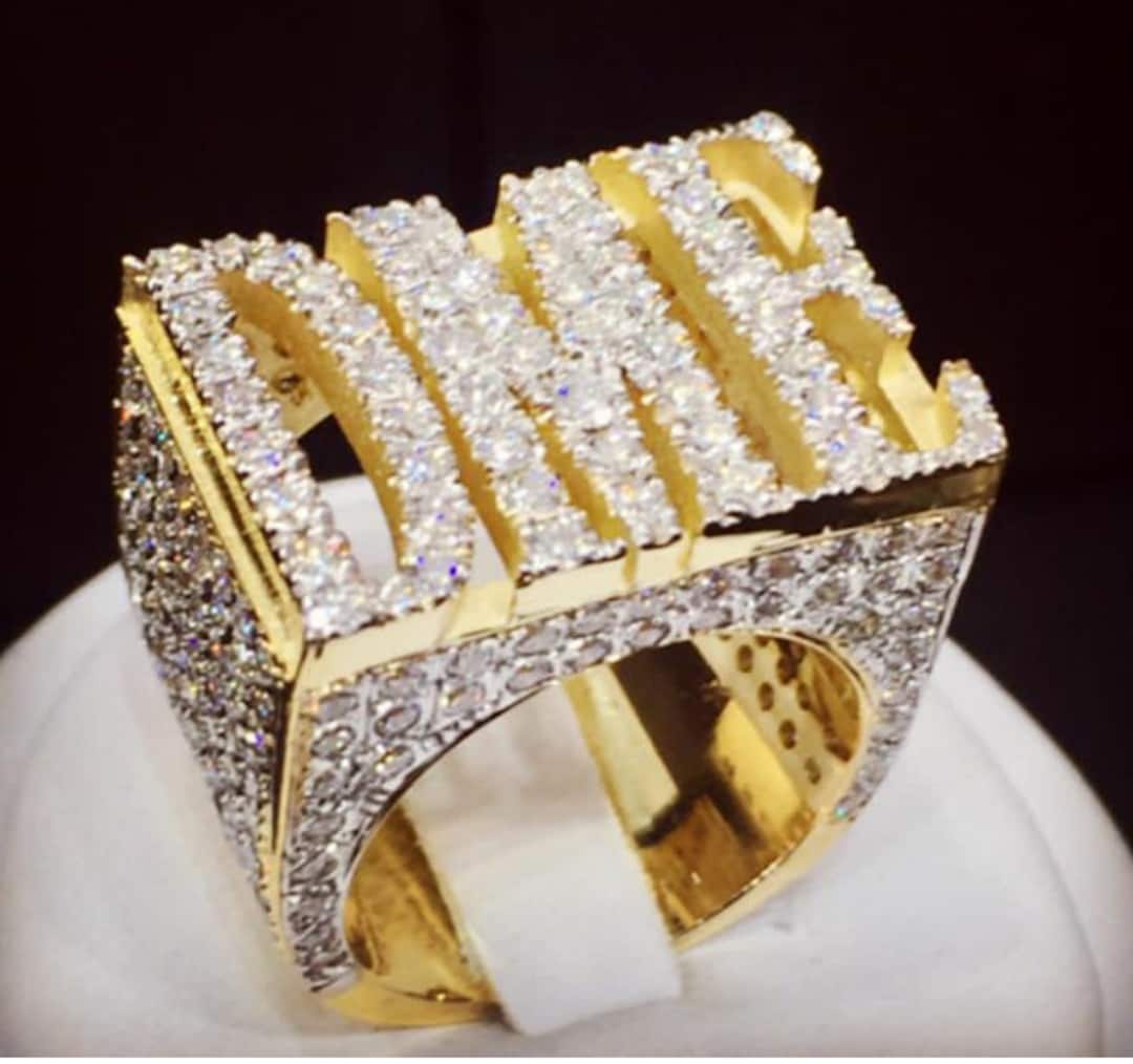 Iced Out Custom Men's Ring Made in 925 Sterling Silver Studded With VVS ...