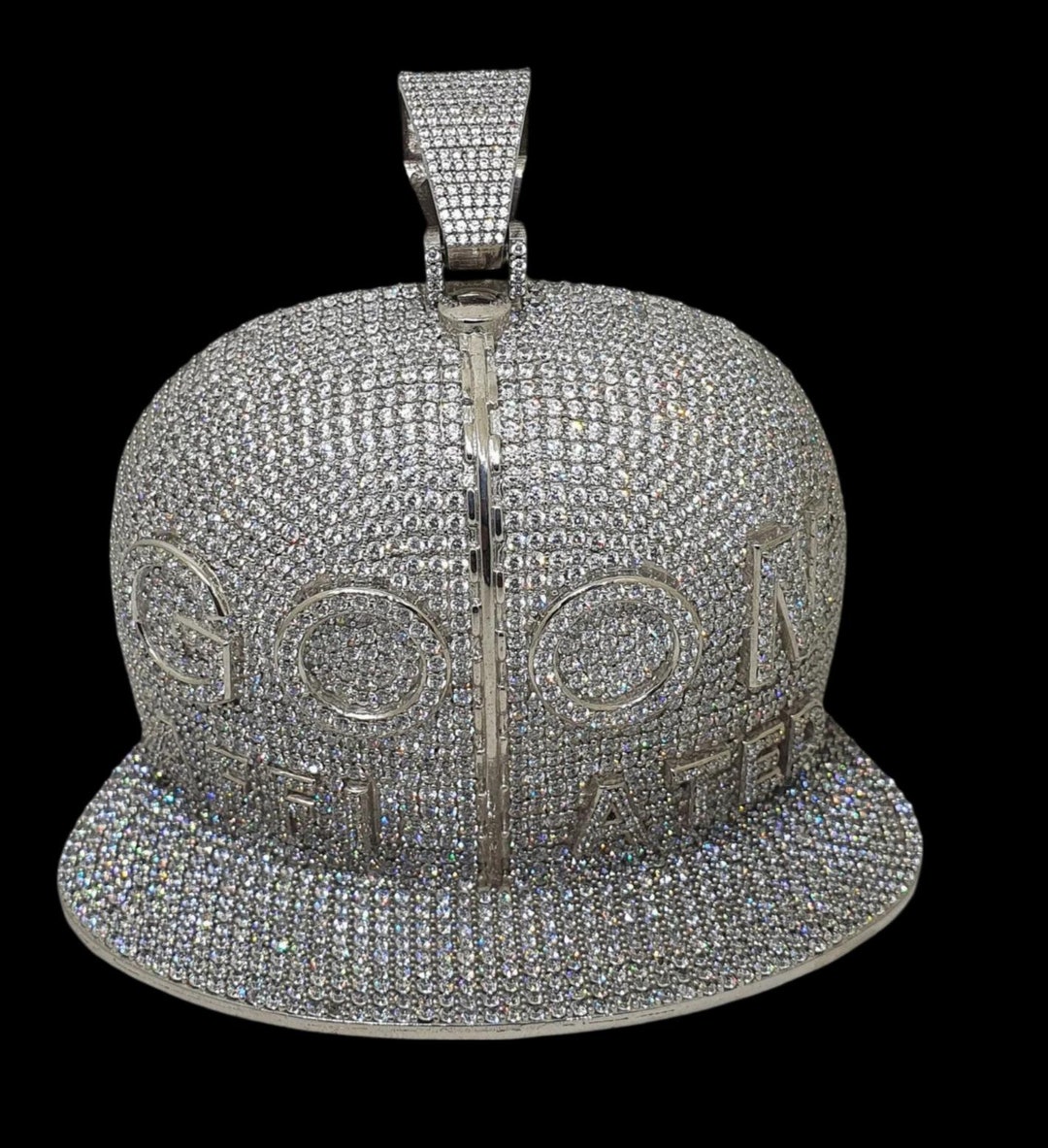 Iced Out Goon Hip Hop Customized Cap Shape Pendant Studded With Shinny ...