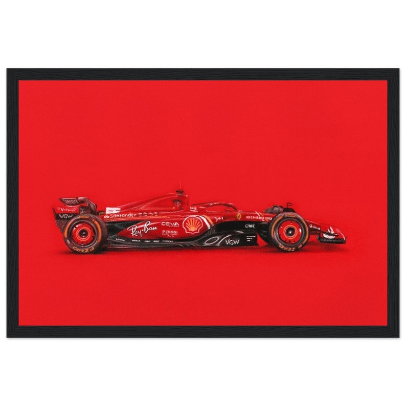 Hand-drawn Ferrari SF-24 F1 Car A3 Poster Print Drawn2b - Etsy