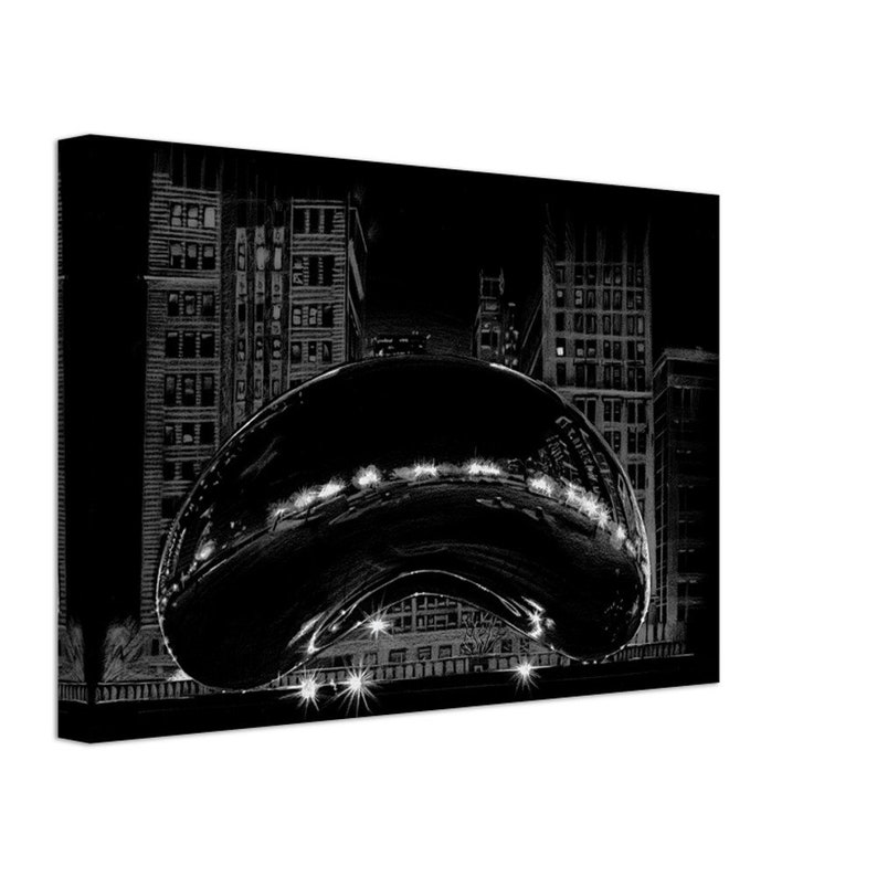 Hand-drawn Chicago Cloud Gate - A3 Poster Print - Etsy