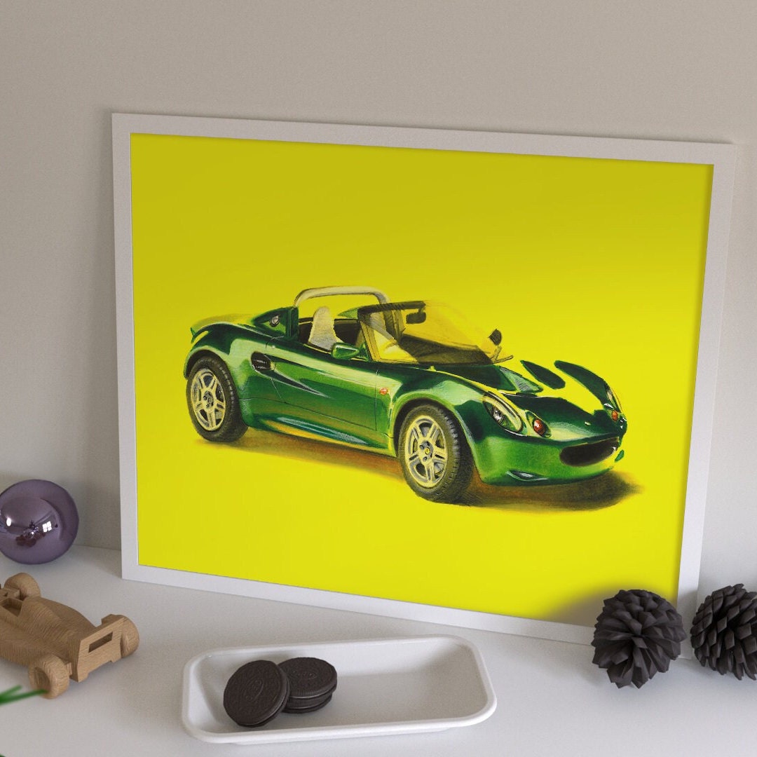 Hand-drawn Lotus Elise S1 Car - A3 Poster Print - Etsy