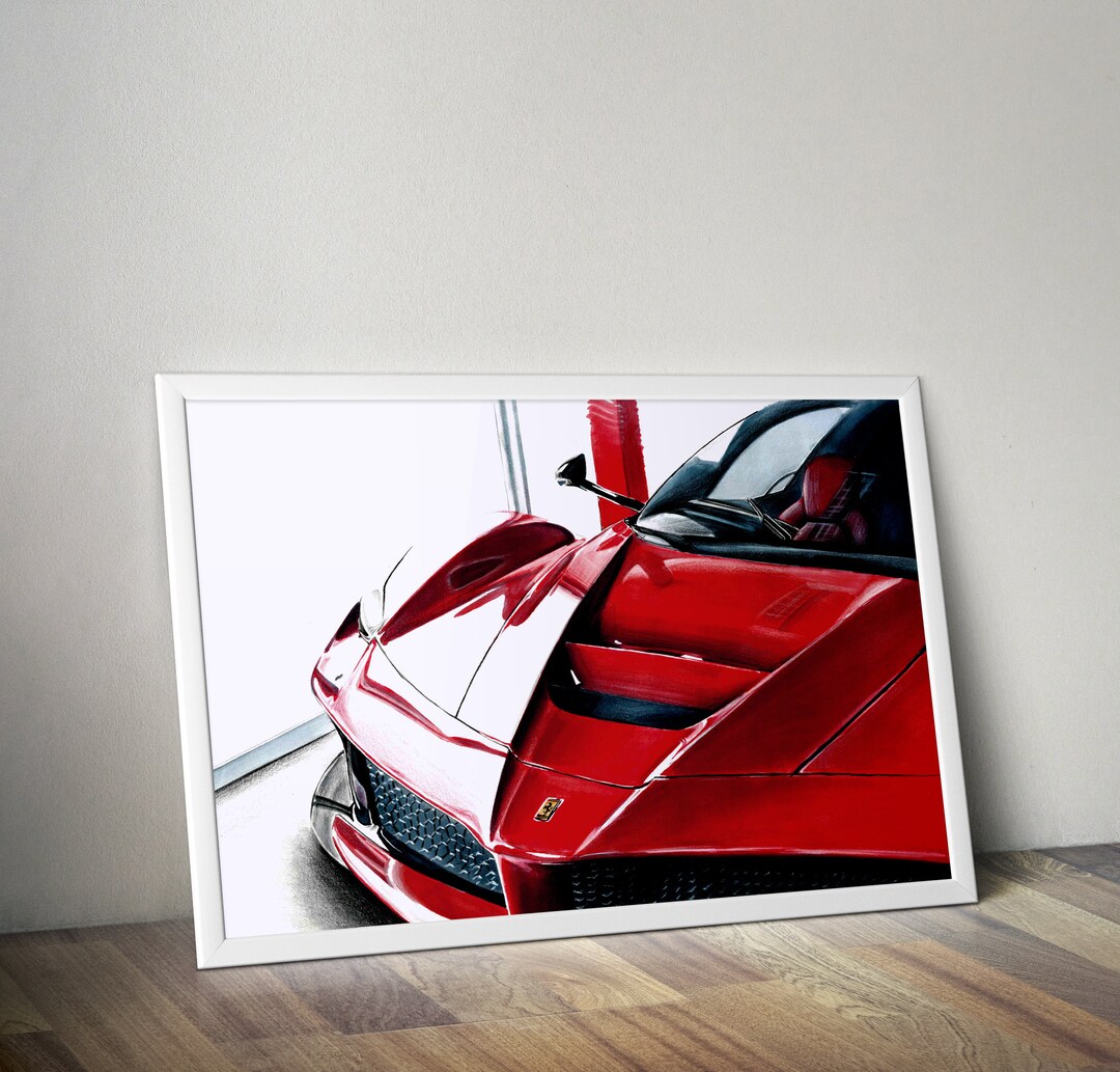 Hand-drawn 2015 Ferrari Laferrari - A3 Poster Print - Etsy