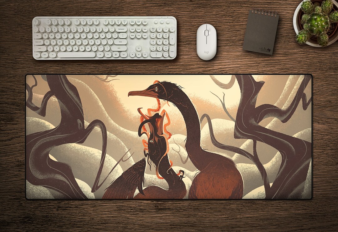 Cormorant - Desk Mat | Giant Mouse Pad - Original Artwork - Stitched ...