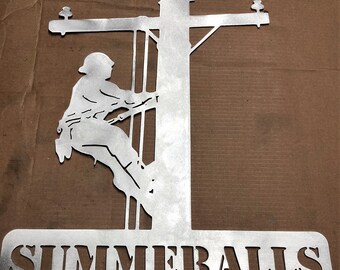 Lineman sign | Etsy