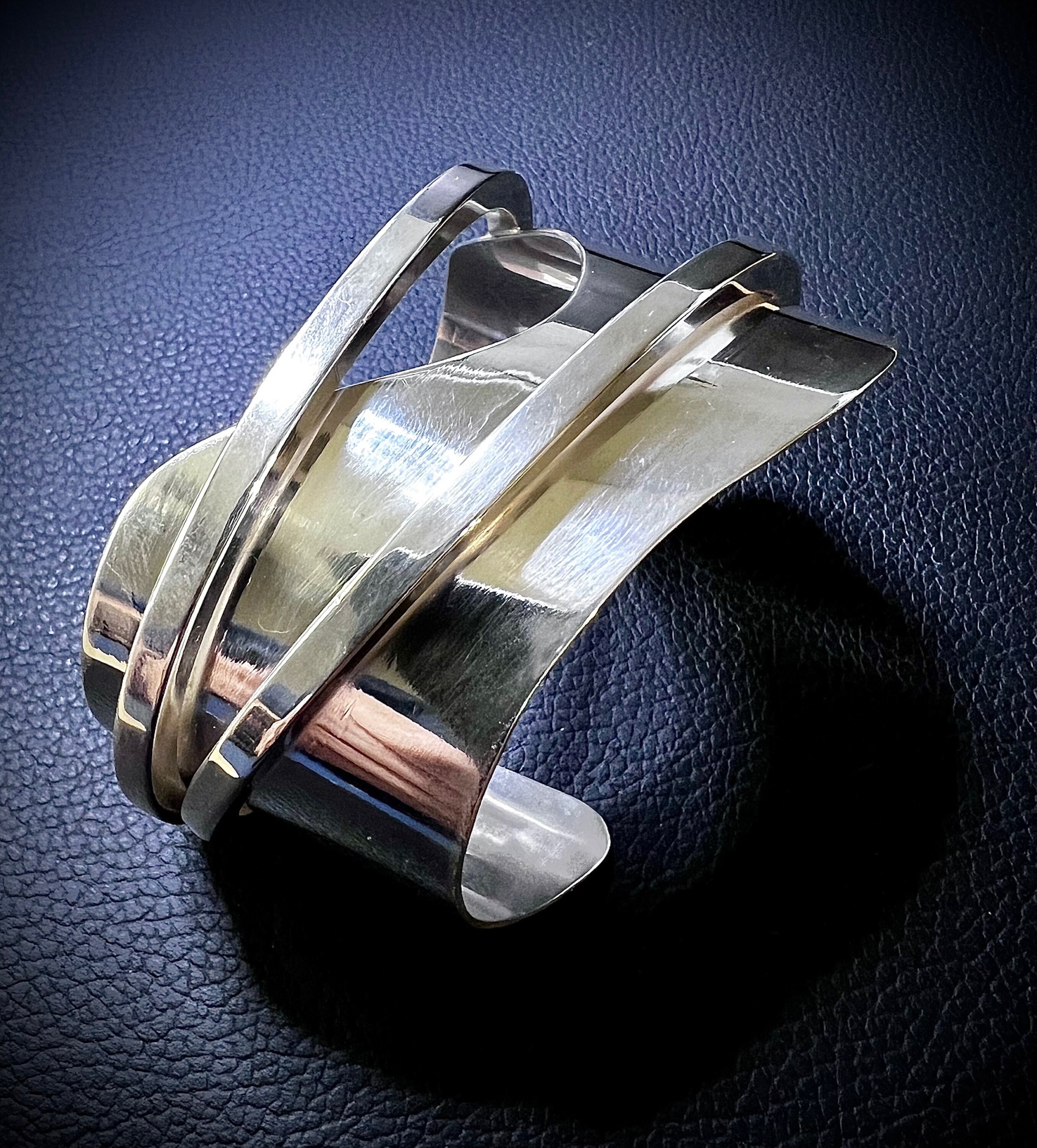 Mid Century Modernist Style .925 Sterling Silver Cuff Bracelet - Etsy