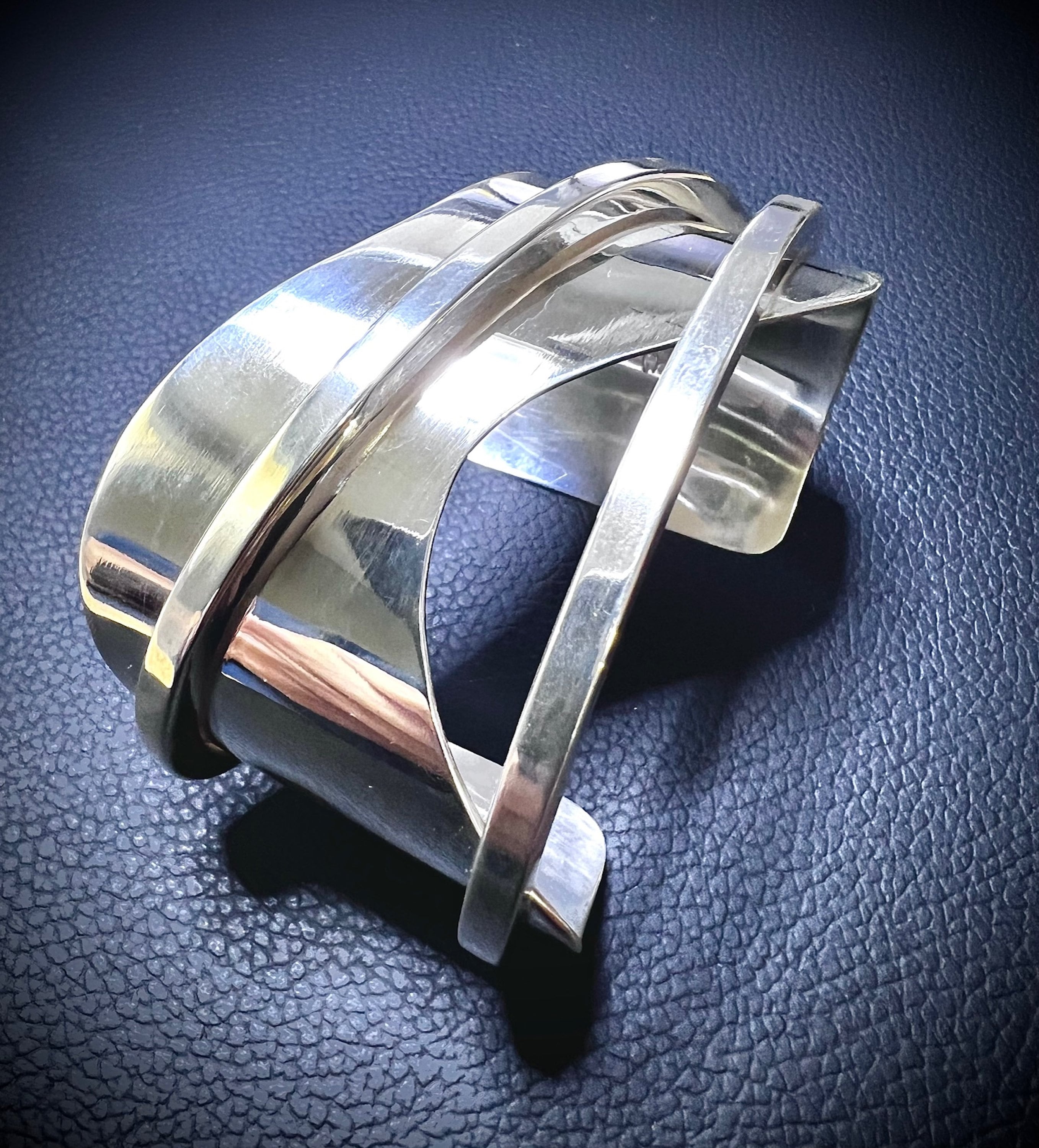 Mid Century Modernist Style .925 Sterling Silver Cuff Bracelet - Etsy