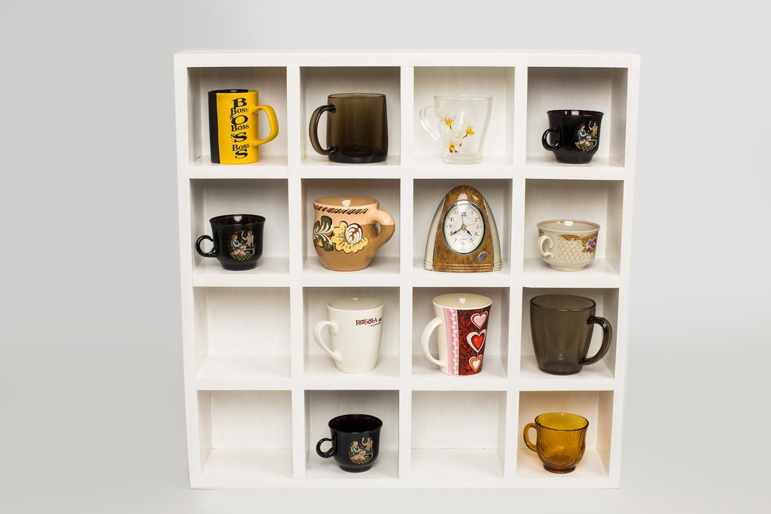 Coffee Mug Shelves, Tea Cup Shelf, Mug Cubby, Wall Mounted Shelves, Mug ...