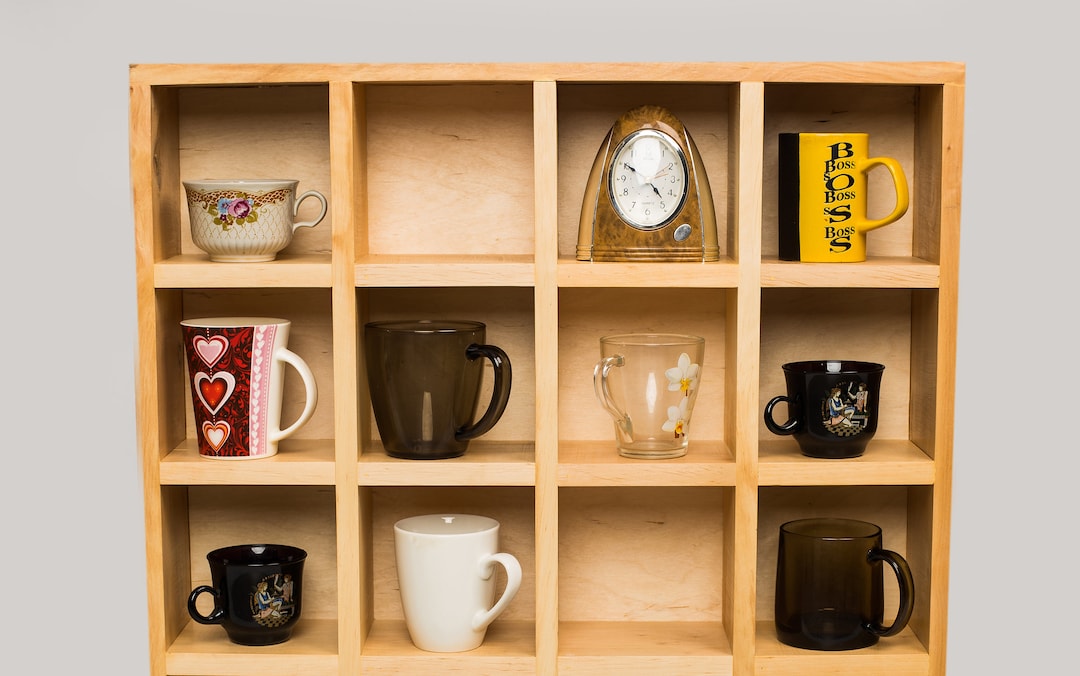 Coffee Mug Shelves, Tea Cup Shelf, Mug Cubby, Wall Mounted Shelves, Mug ...