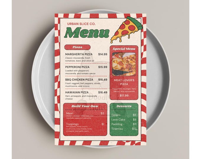 Pizza Shop Menu | Pretend Play | Instant Download | Montessori - Etsy