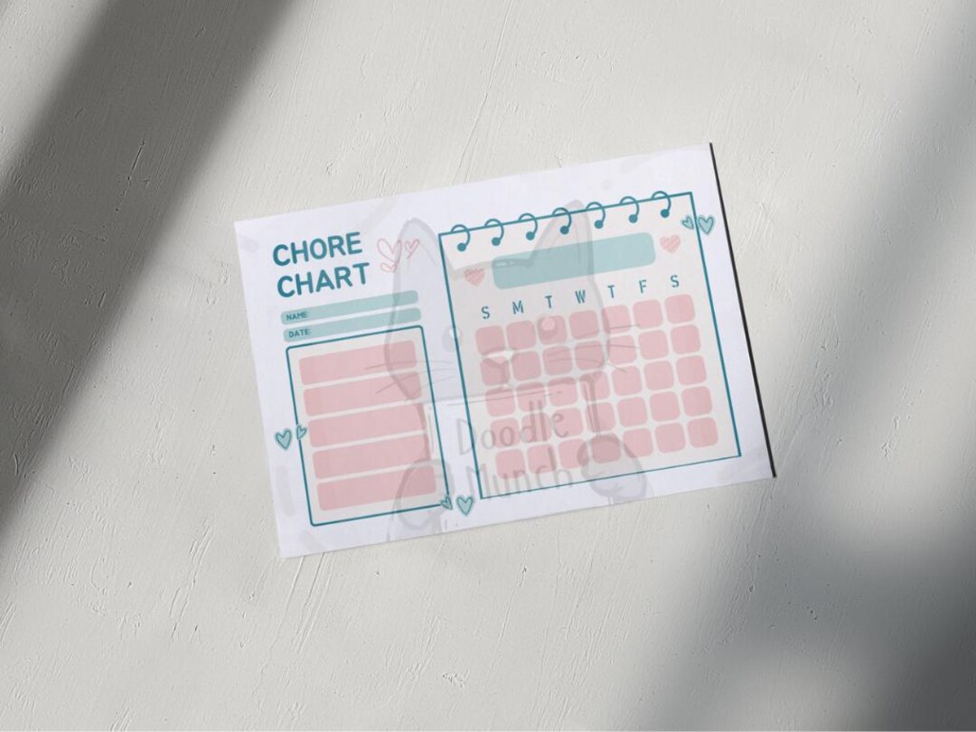 Bubbly Chore Chart | Daily Chores | Printable| Instant Download | Cute ...