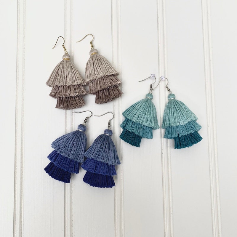 Tassel Earrings - Etsy