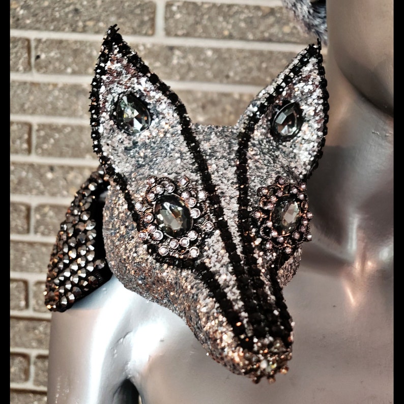 Foxy Bedazzled Burlesque Boa: Rhinestone & Faux Fur Stole - Etsy Ireland