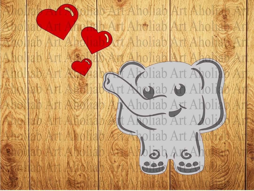 Cute Elephant Hearts SVG Cut File Cricut Silhouette Cameo - Etsy