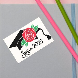 SVG File SENIOR 2025 Cut Files Printable Graduation Cap Rose Svg Dxf Ai ...