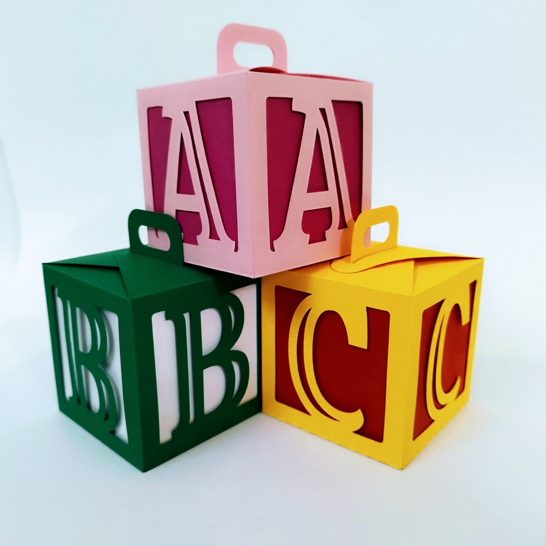 26 SVG Cut Files 3D Alphabet Favor Box Template A to Z Letters Cricut ...