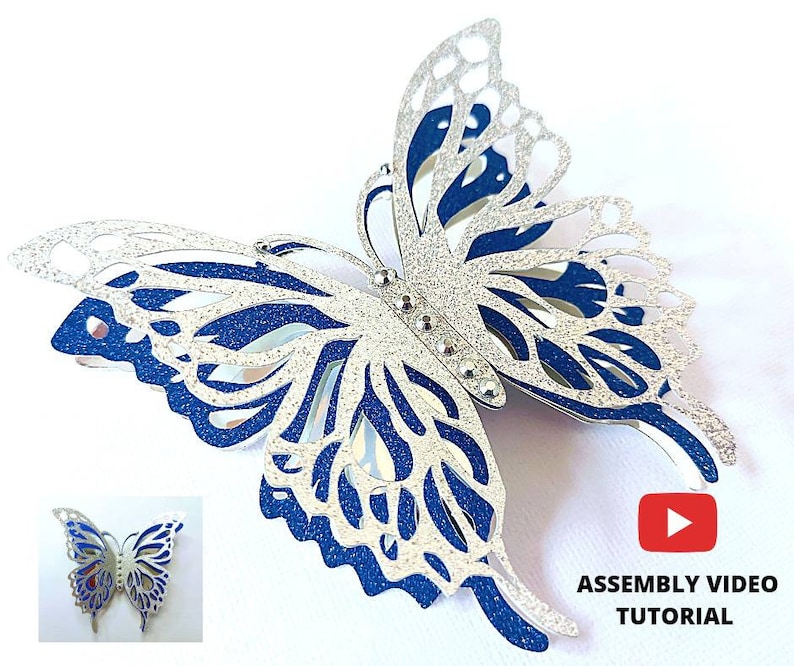 SVG Butterfly 3D Cut File Cricut Butterflies 3 Layered Templates 3D ...