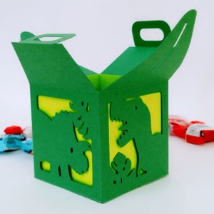 SVG Cut Files Dinosaurs Favor Box Template Birthday Boy Party Cricut ...
