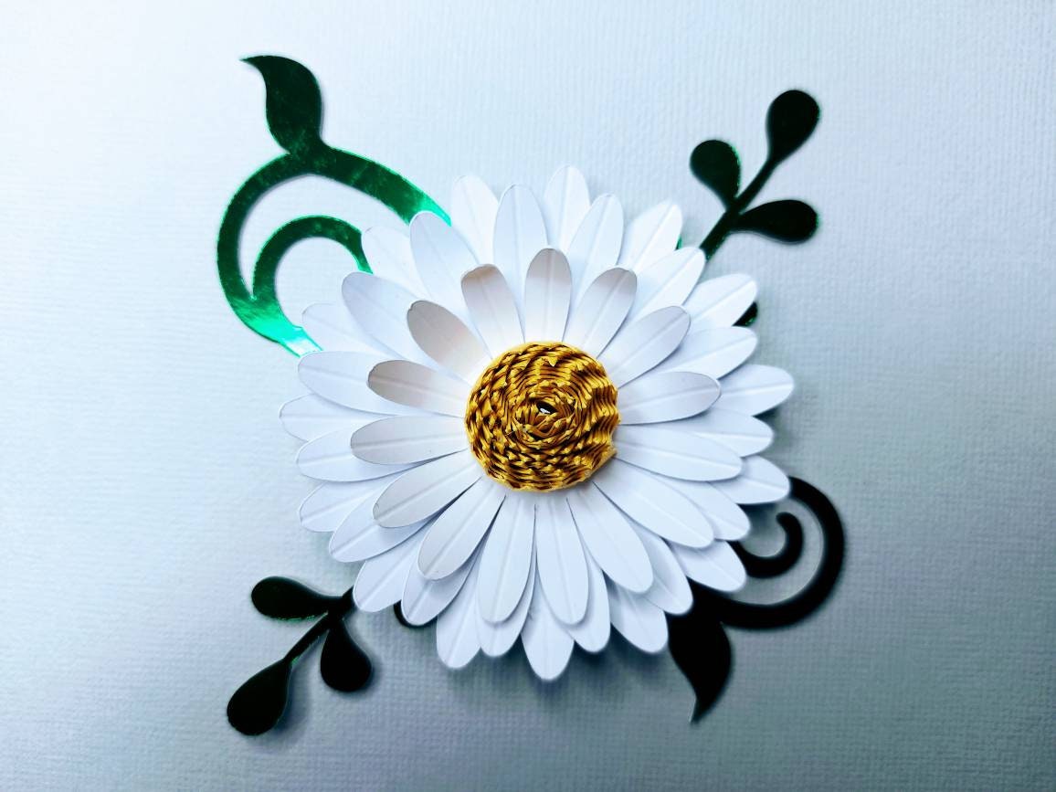 3D Gerbera Daisy Paper Flower SVG Template 2.5 in Cut Files Cricut ...
