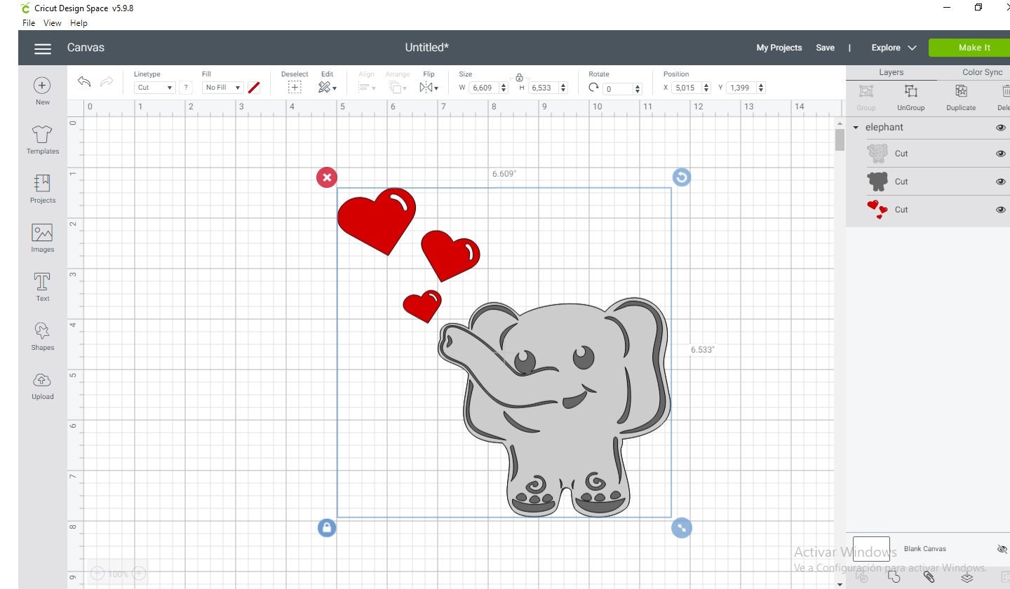 Cute Elephant Hearts SVG Cut File Cricut Silhouette Cameo - Etsy