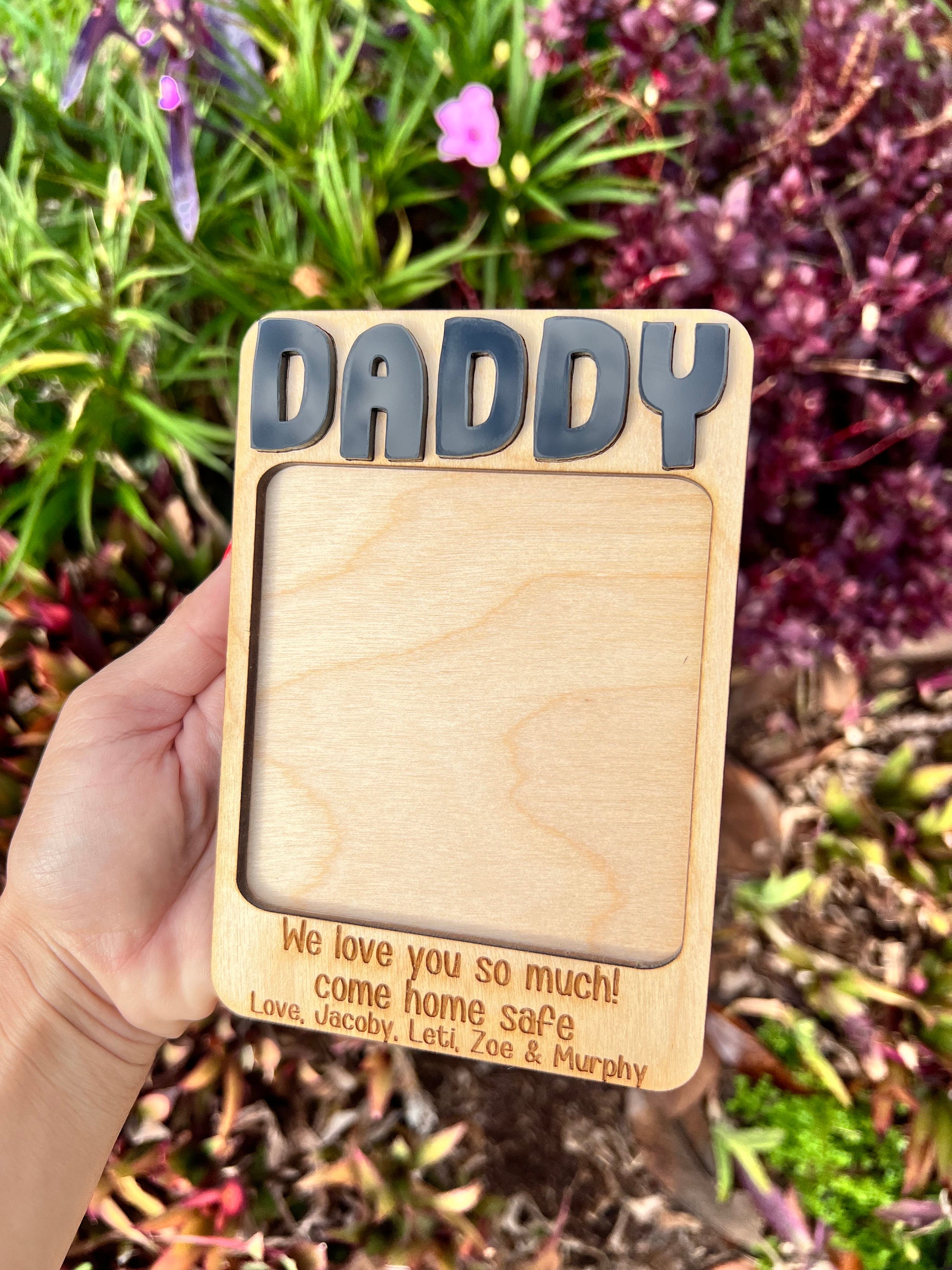 Personalized Car Visor Photo Frame: Engraved Gift for Dad, Grandpa - Etsy