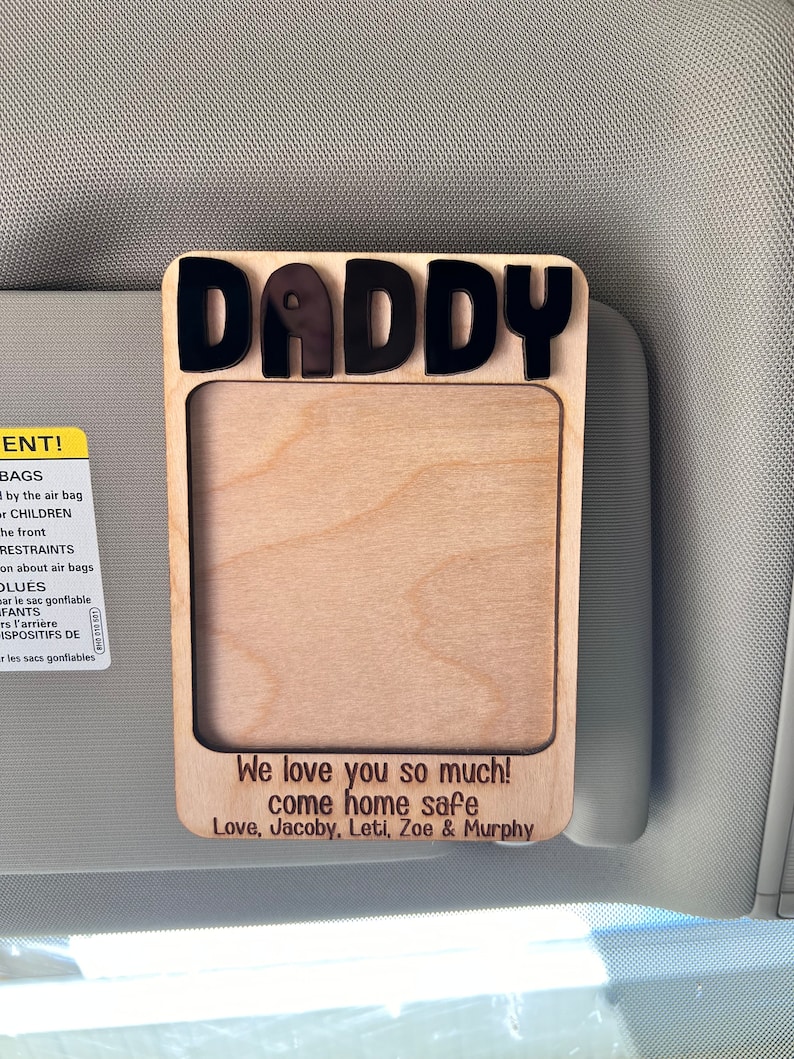 Personalized Car Visor Photo Frame: Engraved Gift for Dad, Grandpa - Etsy