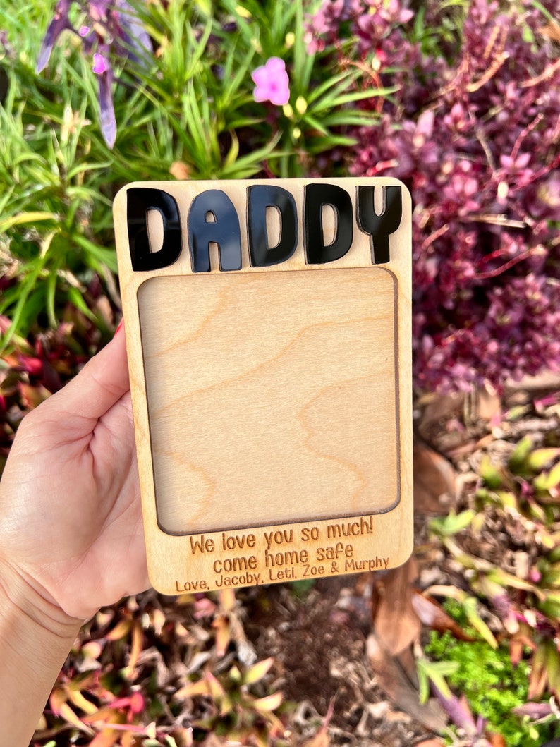 Personalized Car Visor Photo Frame: Engraved Gift for Dad, Grandpa - Etsy