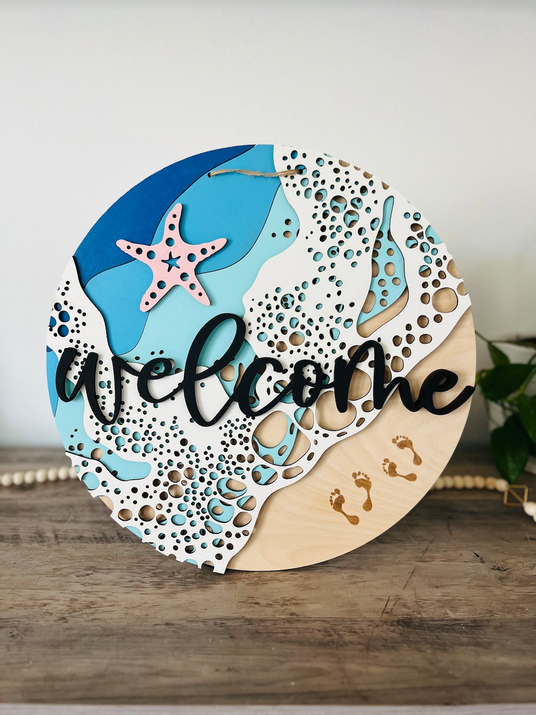 Coastal Beachfront Entry Sign for Beach House Decor Beach Front Door ...