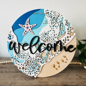 Coastal Beachfront Entry Sign for Beach House Decor Beach Front Door ...