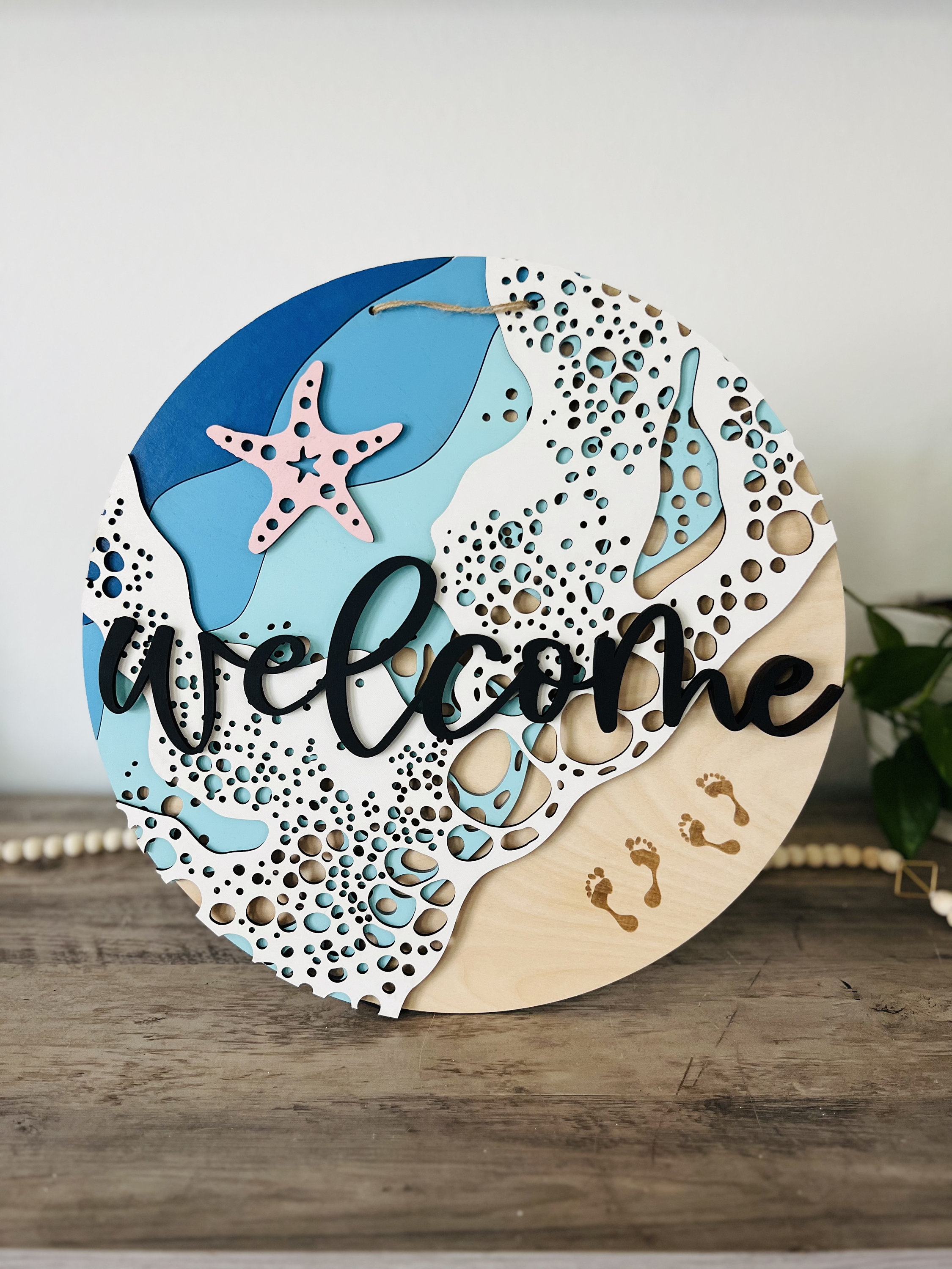 Coastal Beachfront Entry Sign for Beach House Decor Beach Front Door ...