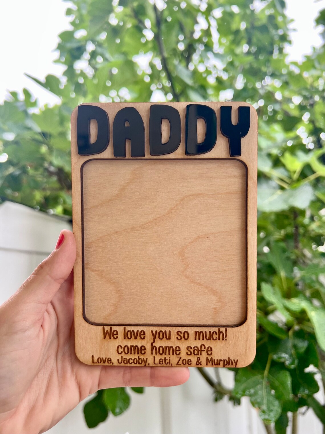 Personalized Car Visor Photo Frame: Engraved Gift for Dad, Grandpa - Etsy
