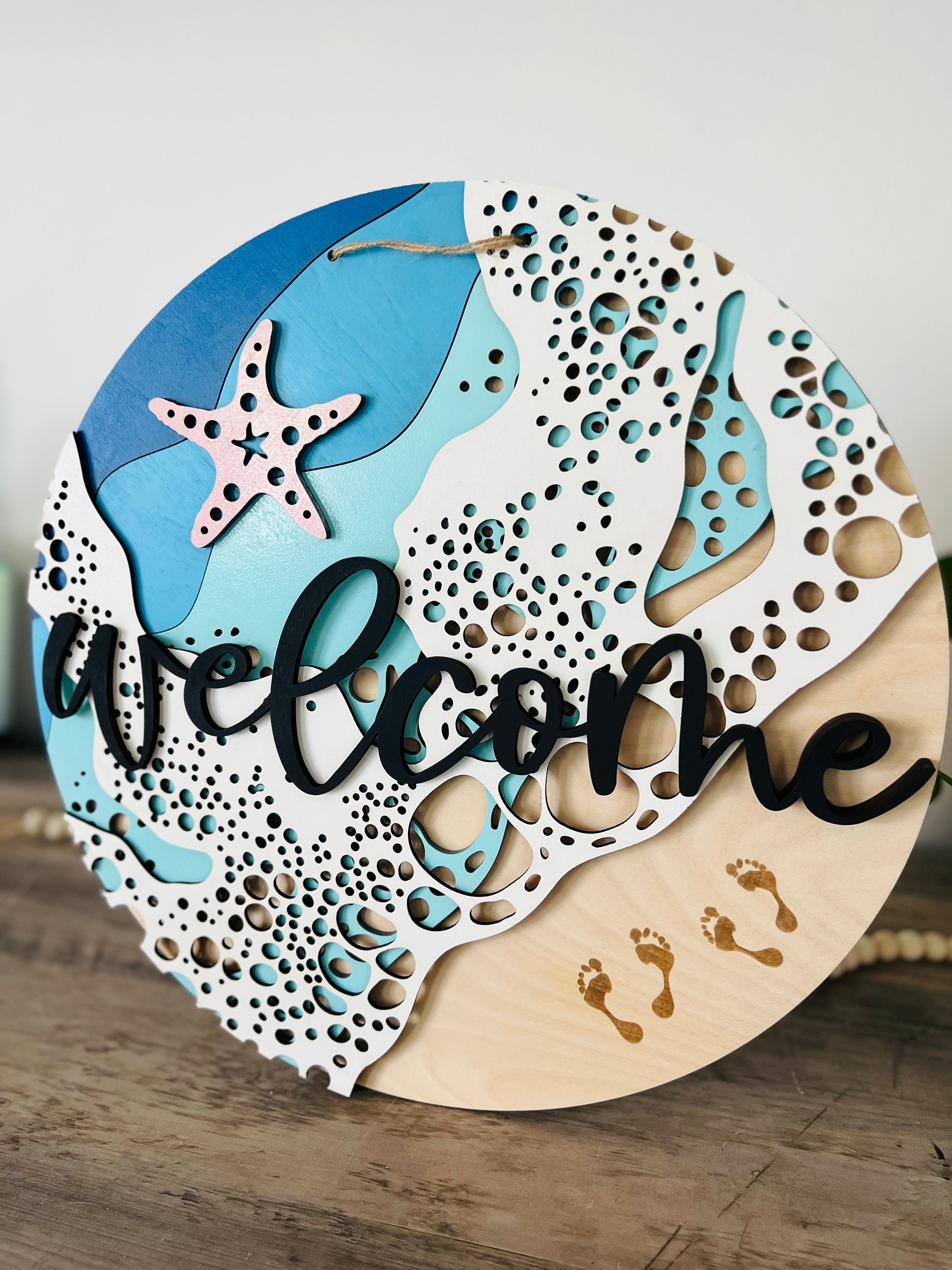 Coastal Beachfront Entry Sign for Beach House Decor Beach Front Door ...