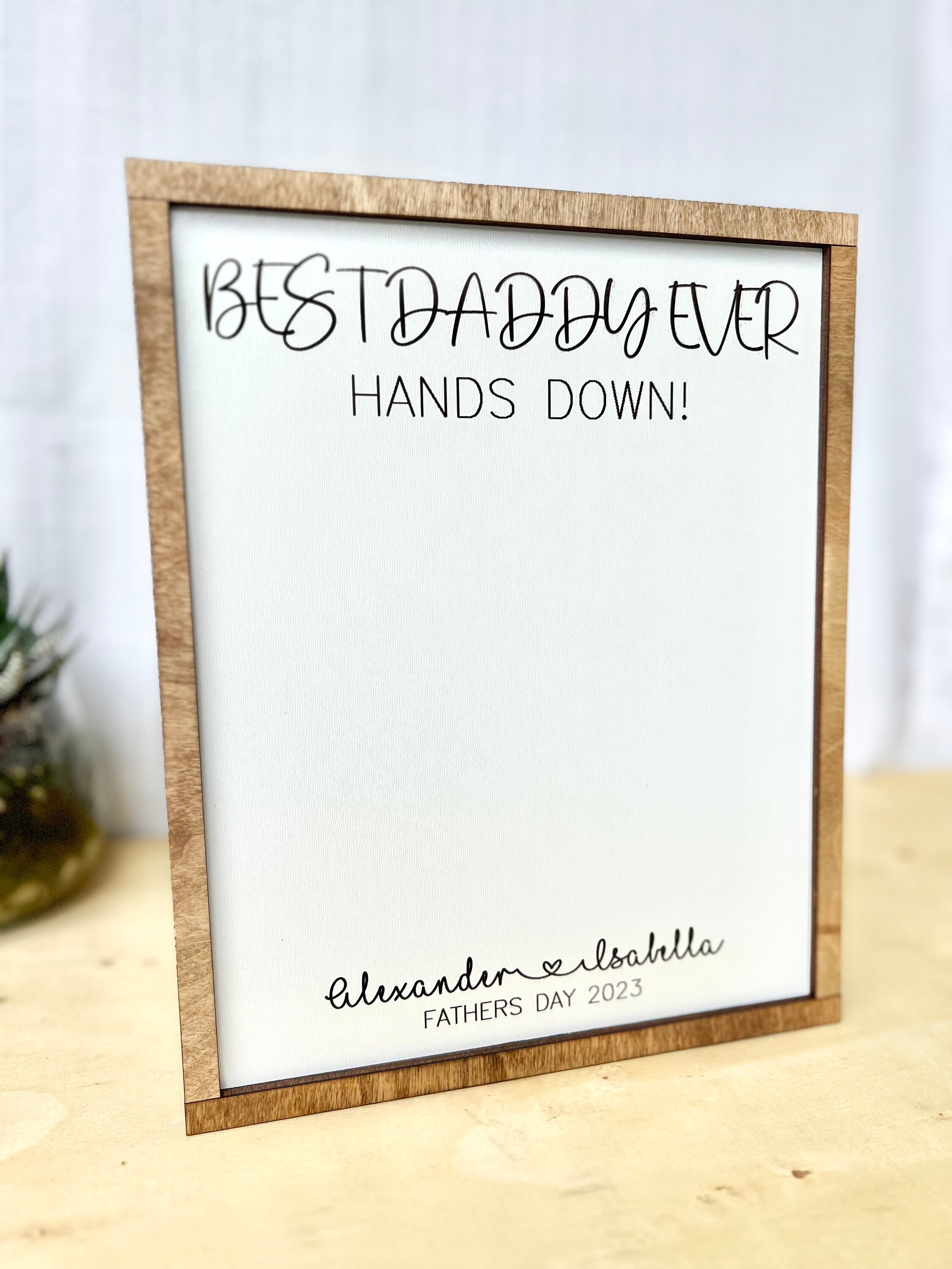 Fathers Day Sign Personalized Wooden Sign Father’s Day Gift Handprint ...