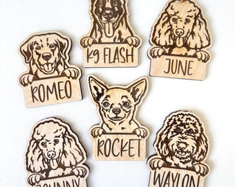 Personalized Dog Magnet 200 Breed's Laser Engraved Wood - Etsy