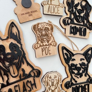 Custom Engraved Dog Magnet, Personalized Pet Portrait - Etsy