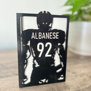 Personalized Football Player Wood Sign: Senior Team Gift, Sports Decor ...