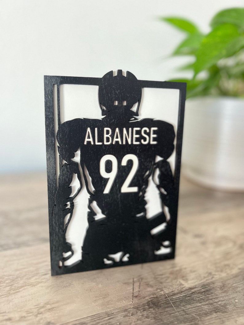 Personalized Football Player Wood Sign: Senior Team Gift, Sports Decor ...